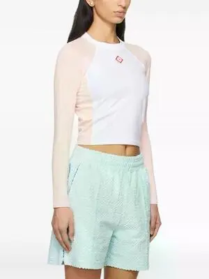 Casablanca Logo-patch Raglan-sleeve Top - _313 White/pink