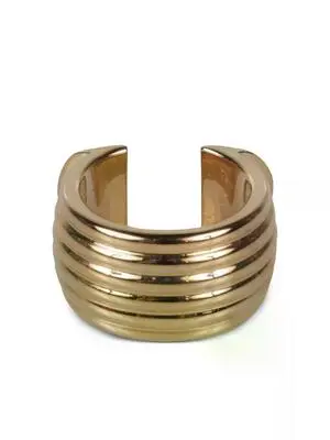 FERRAGAMO Ribbed Open Ring - Gold