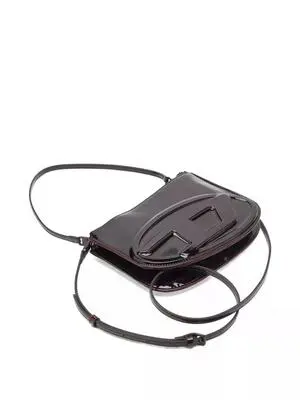 DIESEL® 1dr Twin Patent-leather Shoulder Bag - Black