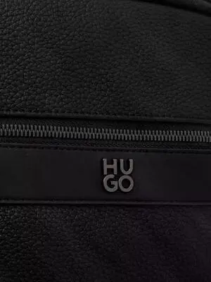 Hugo Leather-effect Backpack With Logo Plaque