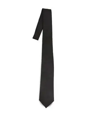 Saint Laurent Diagonal-stripes Jacquard Tie - Black