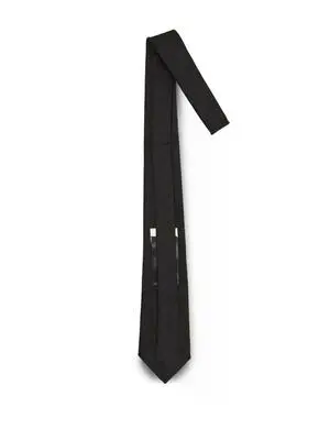 Saint Laurent Diagonal-stripes Jacquard Tie - Black