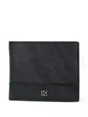 Hugo Logo-plaque Leather Wallet - Black