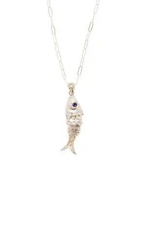 Chan Luu Sterling Topaz Fish Pendant Necklace