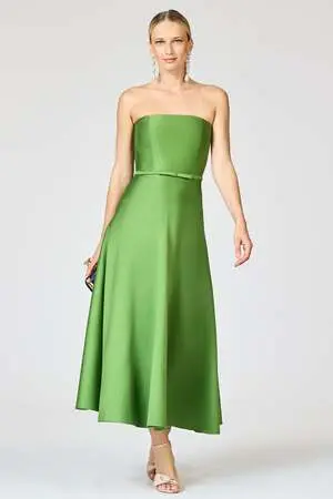 Sachin & Babi Darian Strapless Tea-length Dress - Green Garnet