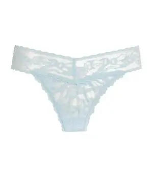 Hanky Panky Original Lace I Do Shimmer Thong - Blue