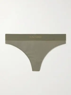 TOM FORD Stretch Modal-jersey Thong - Green