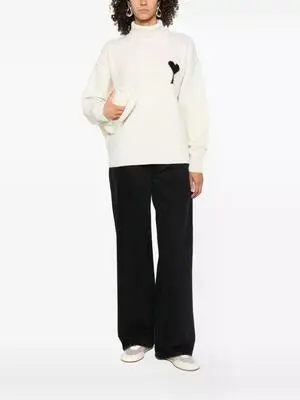 AMI Paris De Coeur Logo Wool Turtleneck Sweater
