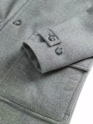 Woolrich Herringbone Pocketed Single-breasted Coat