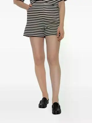 Max Mara Striped High-waisted Shorts - Black