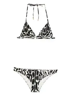 TOM FORD Leopard-Print Triangle Bikini Neutrals