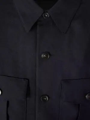 Canali Chest-pockets Shirt Jacket - Blue