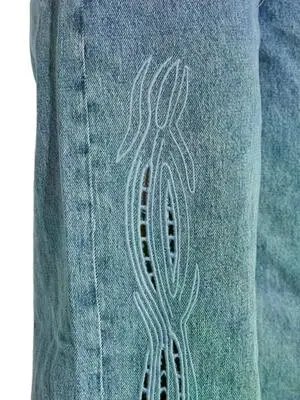 IRO PARIS Embroidered Cotton Straight Leg Jeans