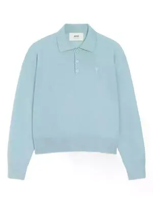 AMI Paris De Coeur Wool Polo Shirt