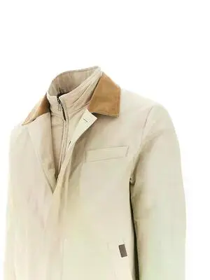 FAY Corduroy-collar Jacket - Neutrals