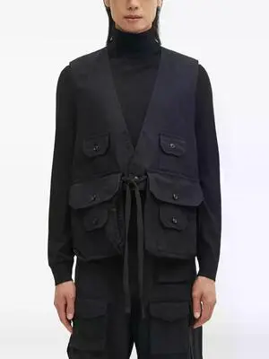 Engineered Garments Multi-pocket Belted Vest - Black