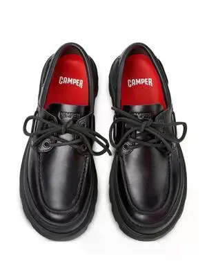 Camper Leather Lace-up Loafers - Black