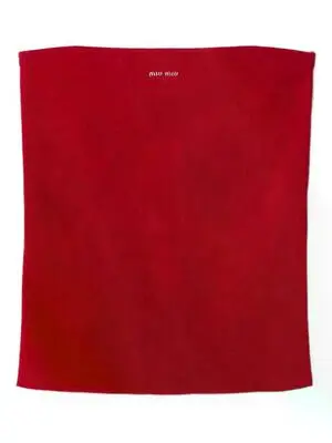 Miu Miu Logo Intarsia Tube Top - Red