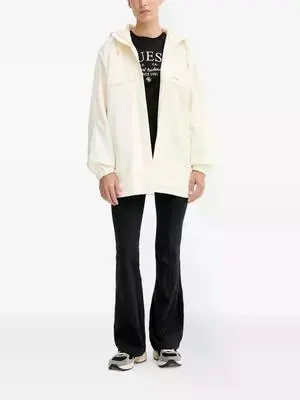 Guess Zip-up Hoodie With Embossed Logo Pattern