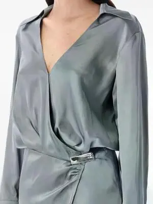 Attico Satin Wrap Dress