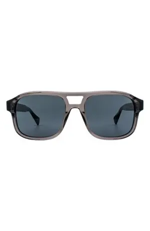 ALLSAINTS Enzo 54mm Aviator Sunglasses - Dark Crystal Grey