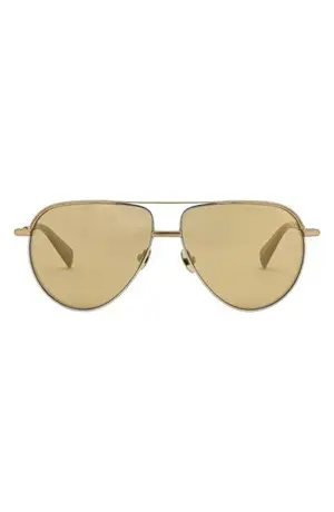 ALLSAINTS Murphy 58mm Aviator Sunglasses - Silver/gold