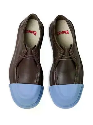 Camper Leather Lace-up Shoes With Rubber Toe Cap