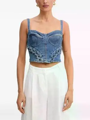 Guess Lace-up Denim Top