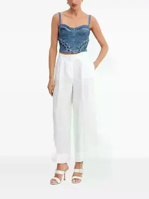 Guess Lace-up Denim Top