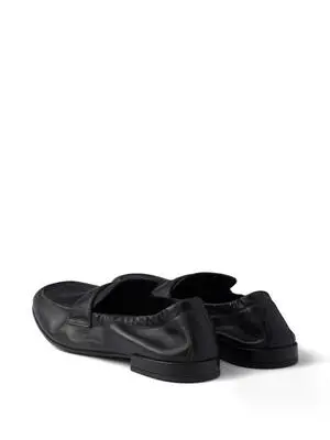 Prada Antiqued Leather Loafers - Black