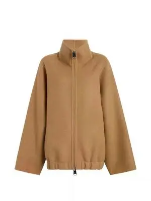 Khaite Wide-Sleeve Zip-Front Jacket Brown