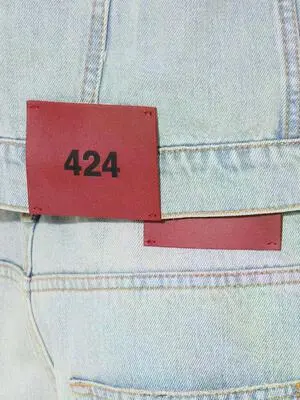 424 Pleated-detail Denim Jacket