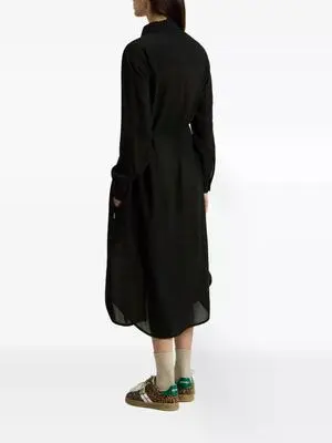 Woolrich Tie-belt Shirt Midi Dress - Black