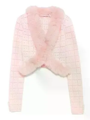 SELF-PORTRAIT Cotton-blend Cardigan - Pink