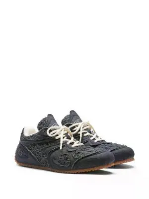 Axel Arigato Slow Runner Frayed-denim Sneakers - Black