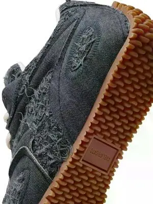 Axel Arigato Slow Runner Frayed-denim Sneakers - Black