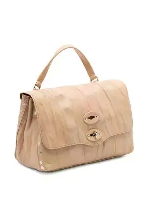 ZANELLATO Pleated Leather Shoulder Bag - Neutrals