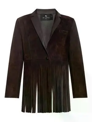 Etro Fringe Detail Suede Jacket