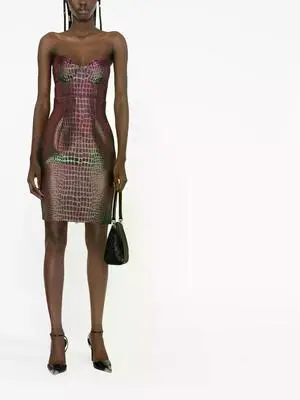 Balmain Embossed-crocodile Crop Top