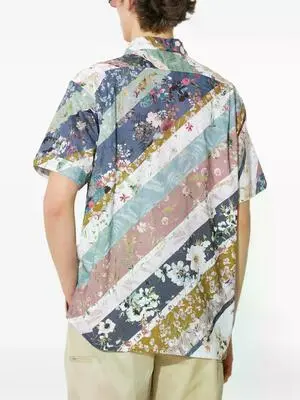 Engineered Garments Floral-patchwork Short-sleeve Shirt