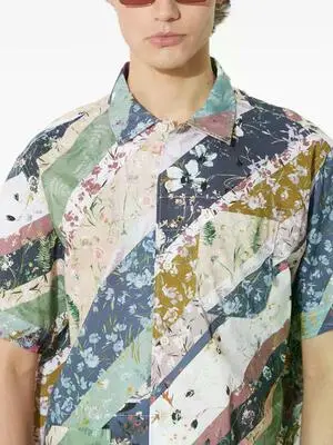 Engineered Garments Floral-patchwork Short-sleeve Shirt