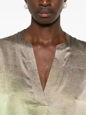 PIERRE-LOUIS MASCIA Landscape Print Silk Top