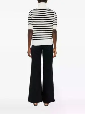 ALLUDE Striped Turtleneck Sweater