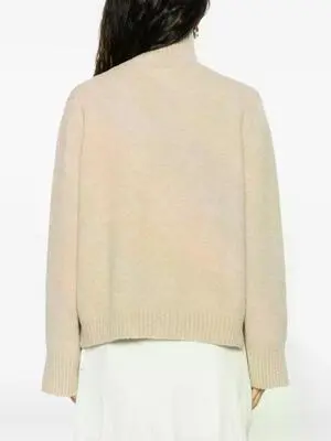 ALLUDE High-neck Sweater With Split Cuffs