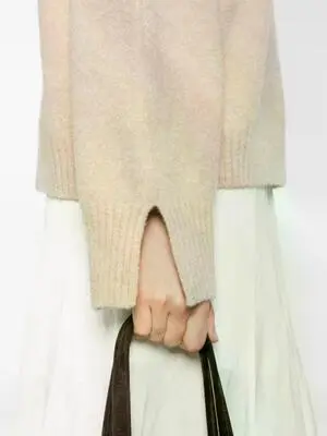 ALLUDE High-neck Sweater With Split Cuffs