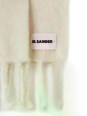 JIL SANDER Logo-patch Chunky-knit Scarf - Neutrals