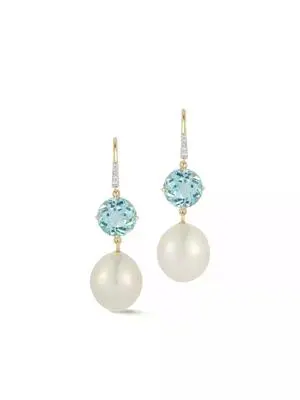 Mateo 14k Yellow Gold Multi-stone Drop Earrings - Blue