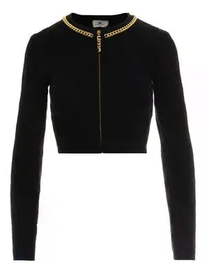 Elisabetta Franchi Chain-trim Diamond-pattern Cardigan