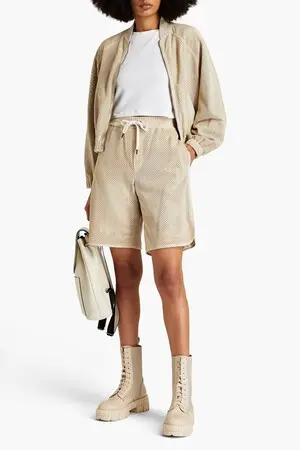 Brunello Cucinelli Perforated Suede Shorts