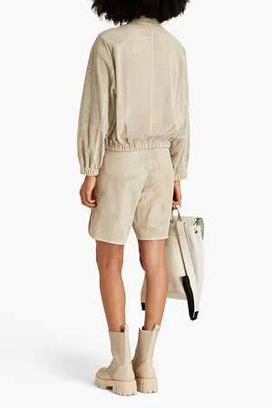 Brunello Cucinelli Perforated Suede Shorts